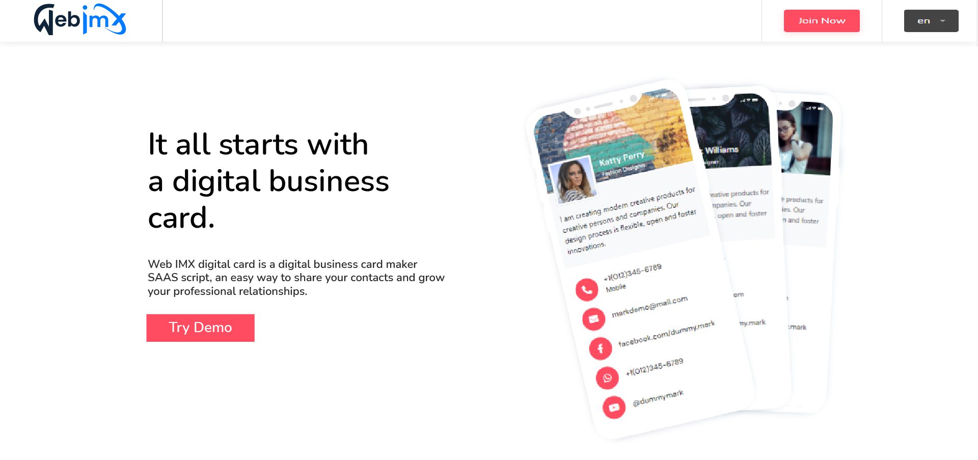 Web IMX Digital Card SaaS Portal Solution